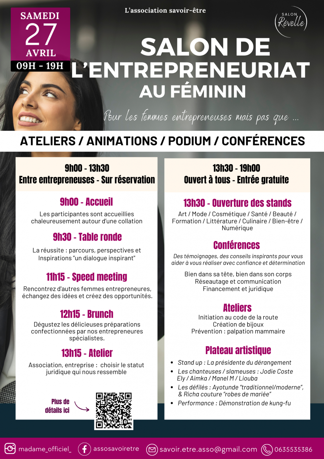 Salon de l'entrepreneuriat au féminin vol.1 - 27 avril 2024 - Association SavoirEtre