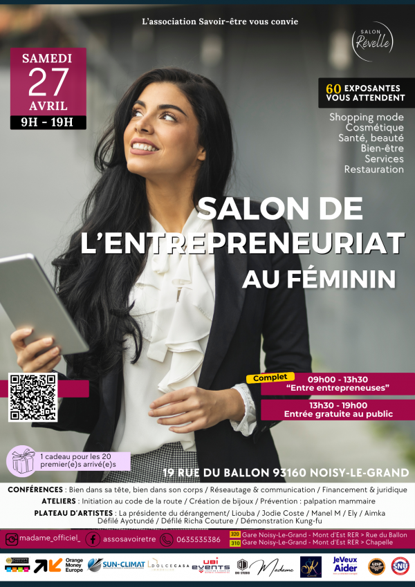 Salon de l'entrepreneuriat au féminin vol.1 - 27 avril 2024 - Association SavoirEtre