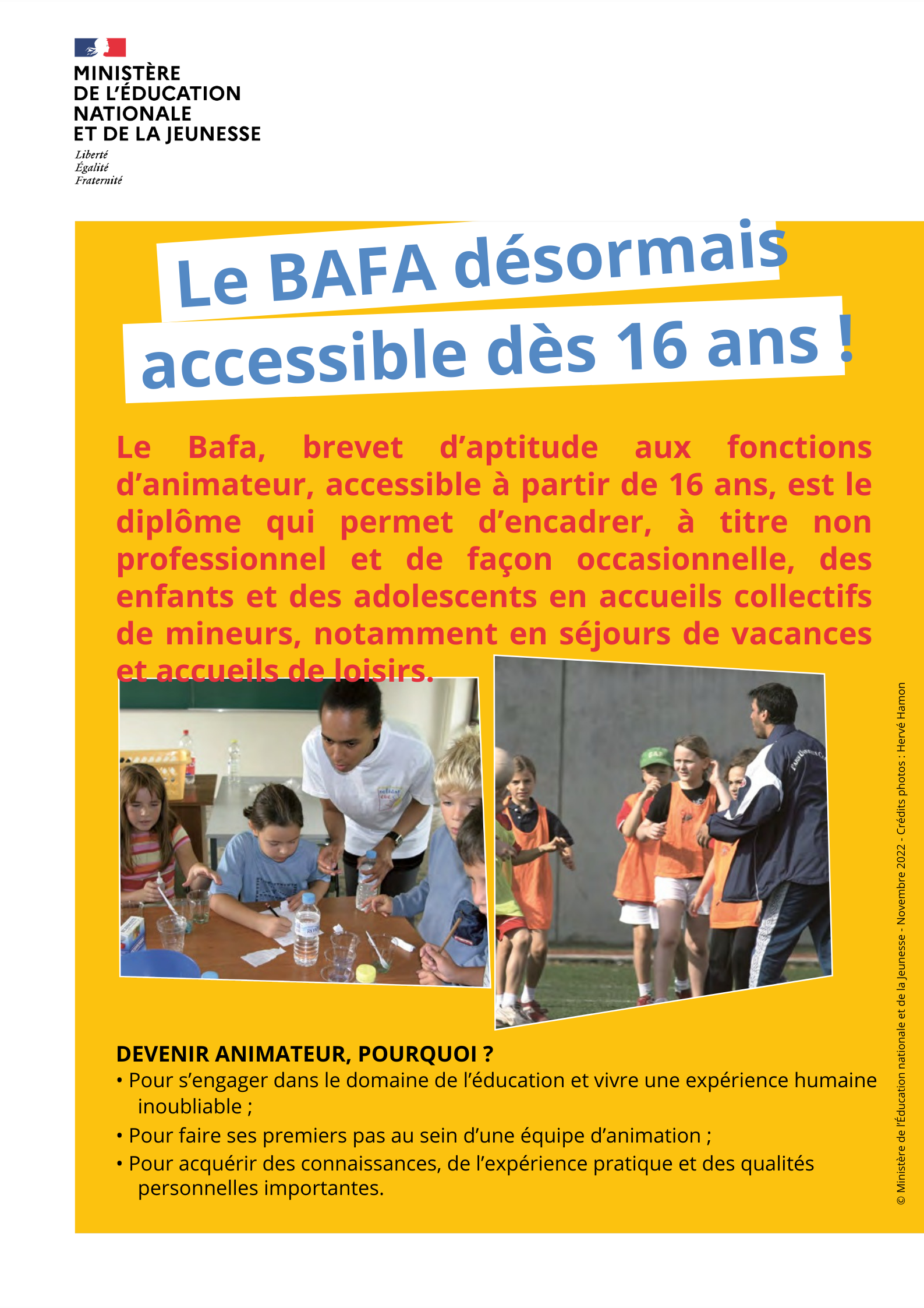 Le BAFA désormais accessible dès 16 ans ! - Association SavoirEtre